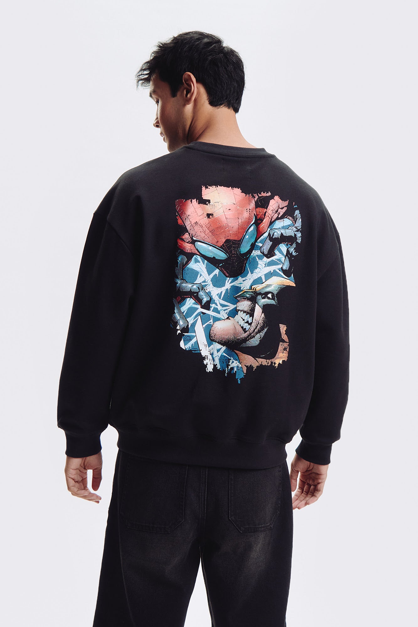 Penshoppe Marvel Spider-Man Relaxed Graphic Pullover Sweatshirt – PENSHOPPE